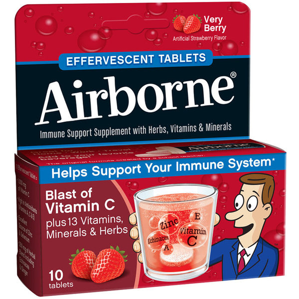 Airborne Effervescent Tablets - Very Berry, 10 Tablets ...