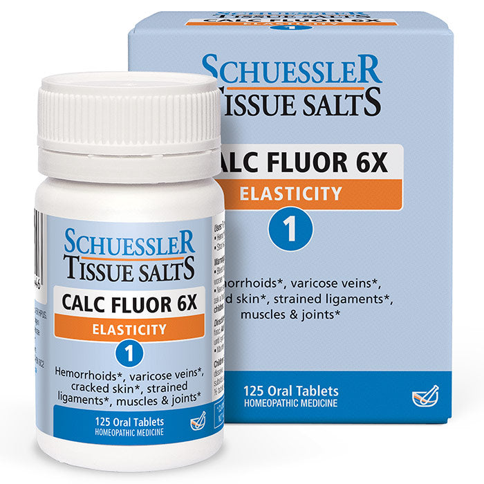 Calc Fluor 6X Elasticity, 125 Tablets, Schuessler Tissue Salts ...