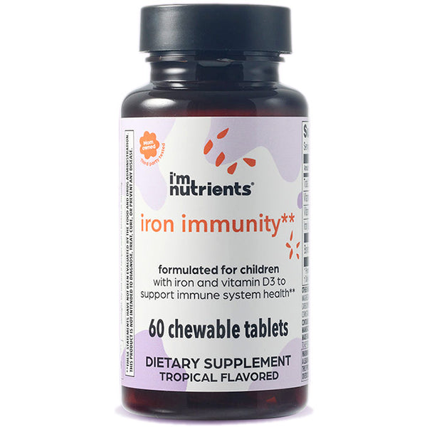 Children's Iron Immunity, 60 Chewable Tablets, I'm Nutrients ...