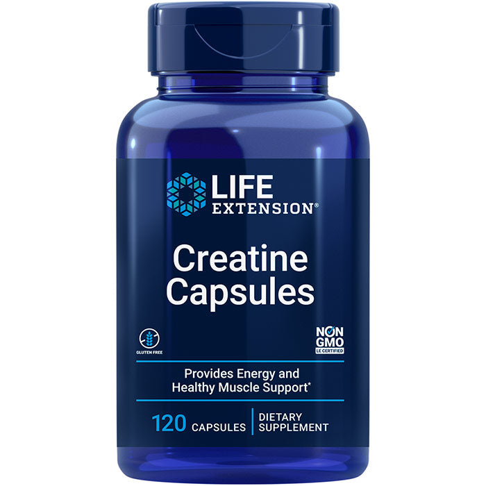 Creatine Capsules, 120 Vegetarian Caps, Life Extension ...