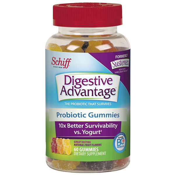 Digestive Advantage Probiotic Gummies, Sustenex Chewable, 60 Gummies ...