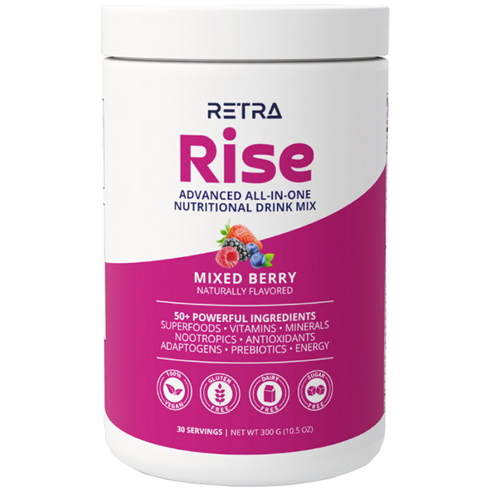 Retra Rise All-in-One Nutritional Drink Mix, Mixed Berry, 300 g (10.5 ...