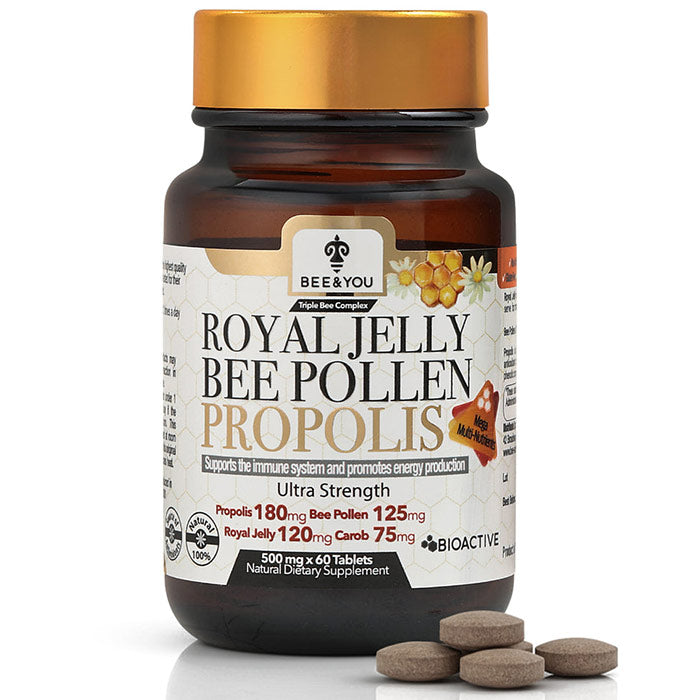Royal Jelly Bee Pollen Propolis, 60 Tablets, Bee & You ...