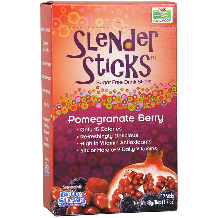 Pomegranate Berry Slender Sticks, Sugar Free Drink Mix, 12 Sticks, NOW ...